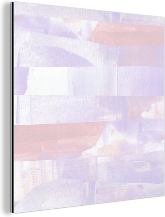 Wanddecoratie Metaal - Aluminium Schilderij Industrieel - Pastel - Verf ...