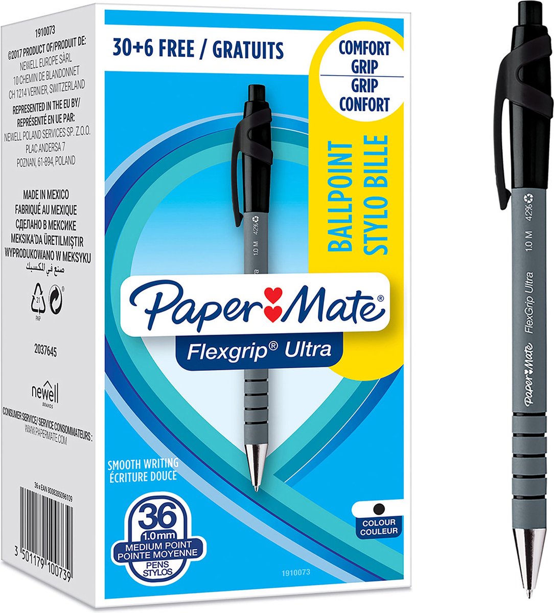 Paper Mate Flexgrip Ultra balpennen | Intrekbare Medium Punt (1,0 mm ...