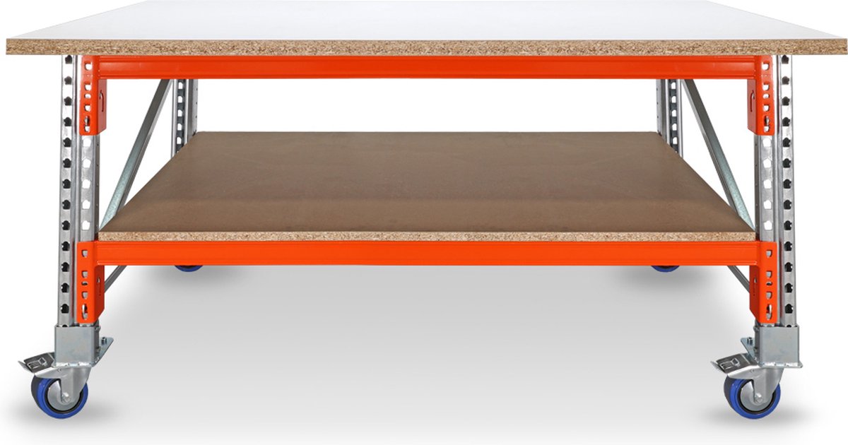 Werkbank op wielen dubbellaags werktafel 185x100x94 | bol.com