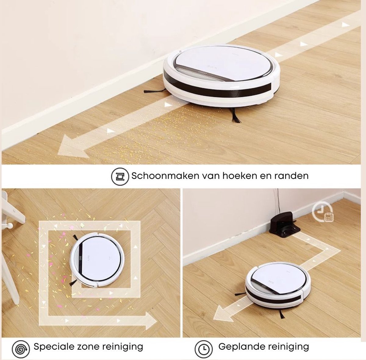 Robotstofzuiger | Licht Grijs | Robot stofzuiger wit| Met ...