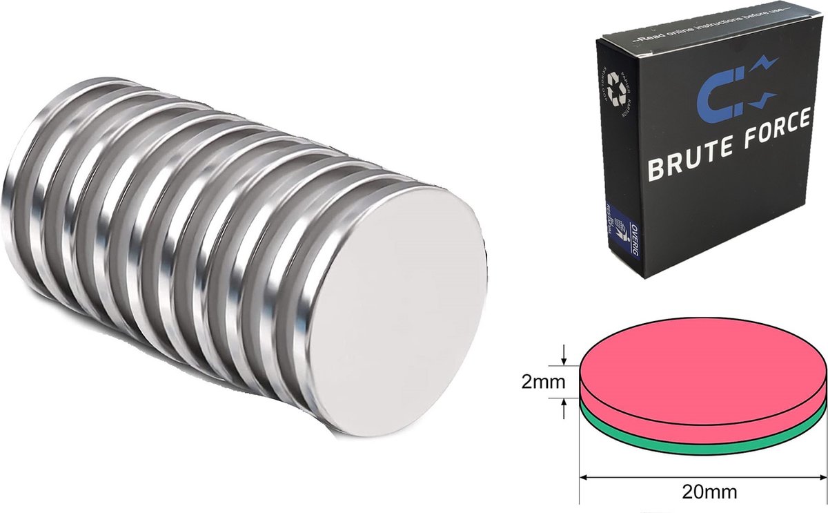 Brute Force Sterke Schijfmagneten - Ronde Magneten Whiteboard – N35 ...