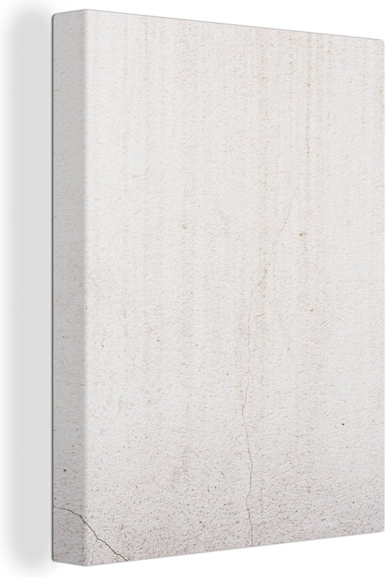 Canvas Schilderij Beton - Muur - Wit - 120x160 cm - Wanddecoratie XXL ...