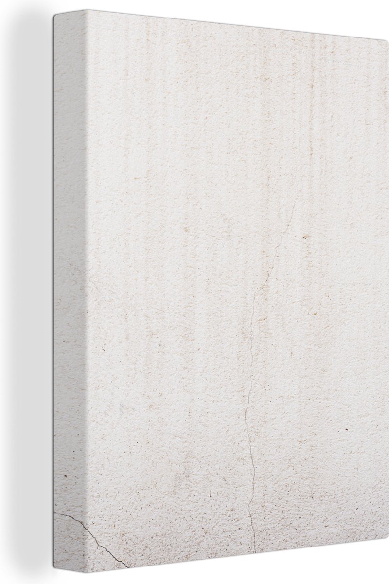 Canvas Schilderij Beton - Muur - Wit - 120x160 cm - Wanddecoratie XXL ...