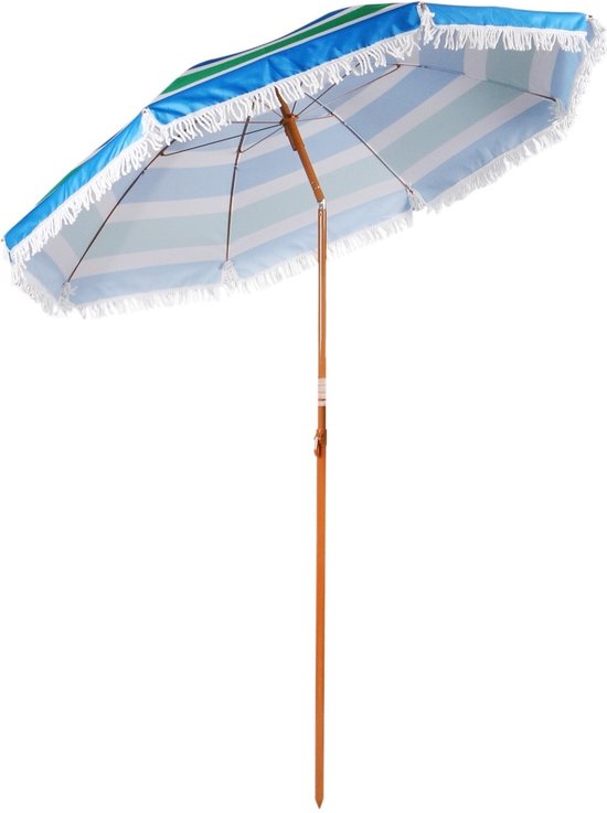 Strandparasol - met draagtas - 180 cm - groen blauw | bol.com