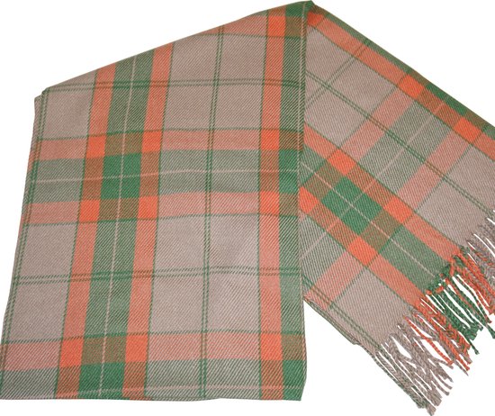 Hidzo Sjaal - 175cm_68cm - Katoen - Multicolor - Groen/Bruin/Rood | bol