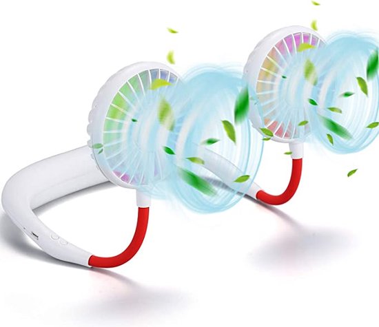 Portable Hanging Neck Sports Fan - Hands Free USB Rechargeable Personal ...