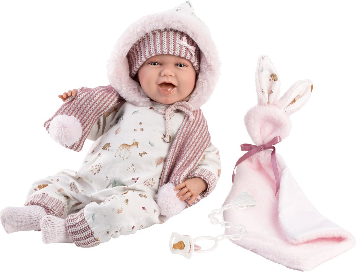 Llorens babypop Mimi vrolijk met geluid knuffeldoek en speen 42 cm ...