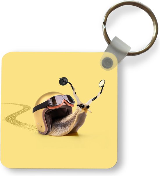 Sleutelhanger - Uitdeelcadeautjes - Slak - Dieren - Helm - Geel ...