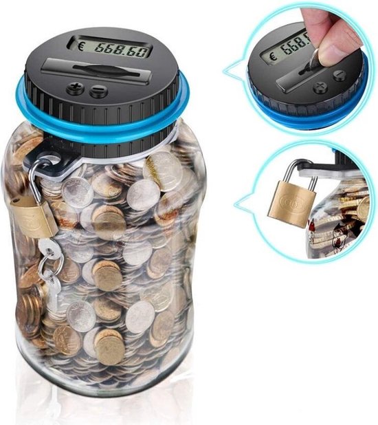 Bolture Spaarpot - Munttelmachine - Digitale Spaarpot - Muntenteller - Spaarpotten -... | bol.com