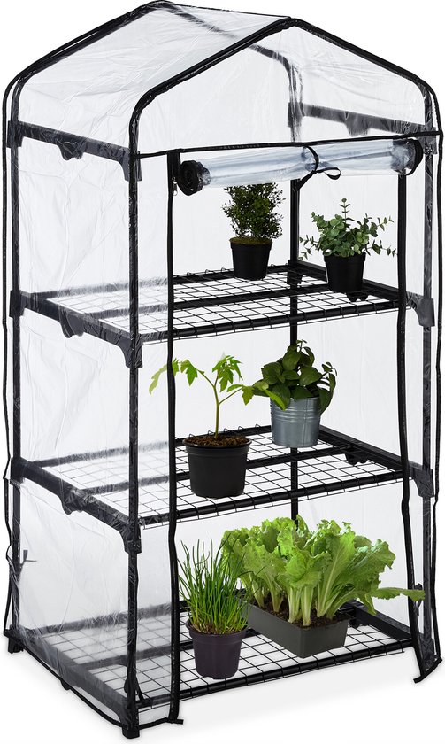 kweekkas balkon - 127 x 68 x 49 cm - planten - 3 etages - lage foliekas ...
