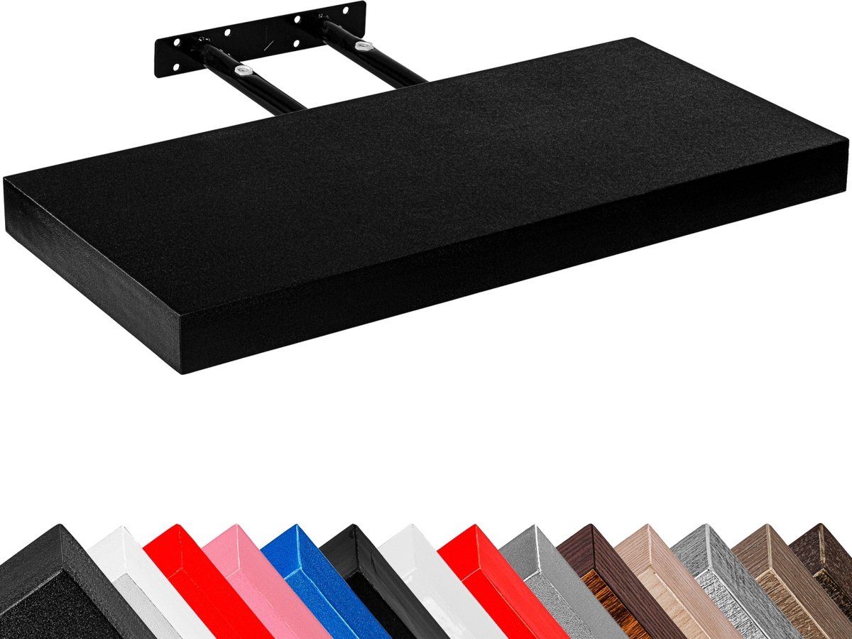 Muurplank - Wandplank zwevend - Wandplank - Draagvermogen 10 kg - MDF ...