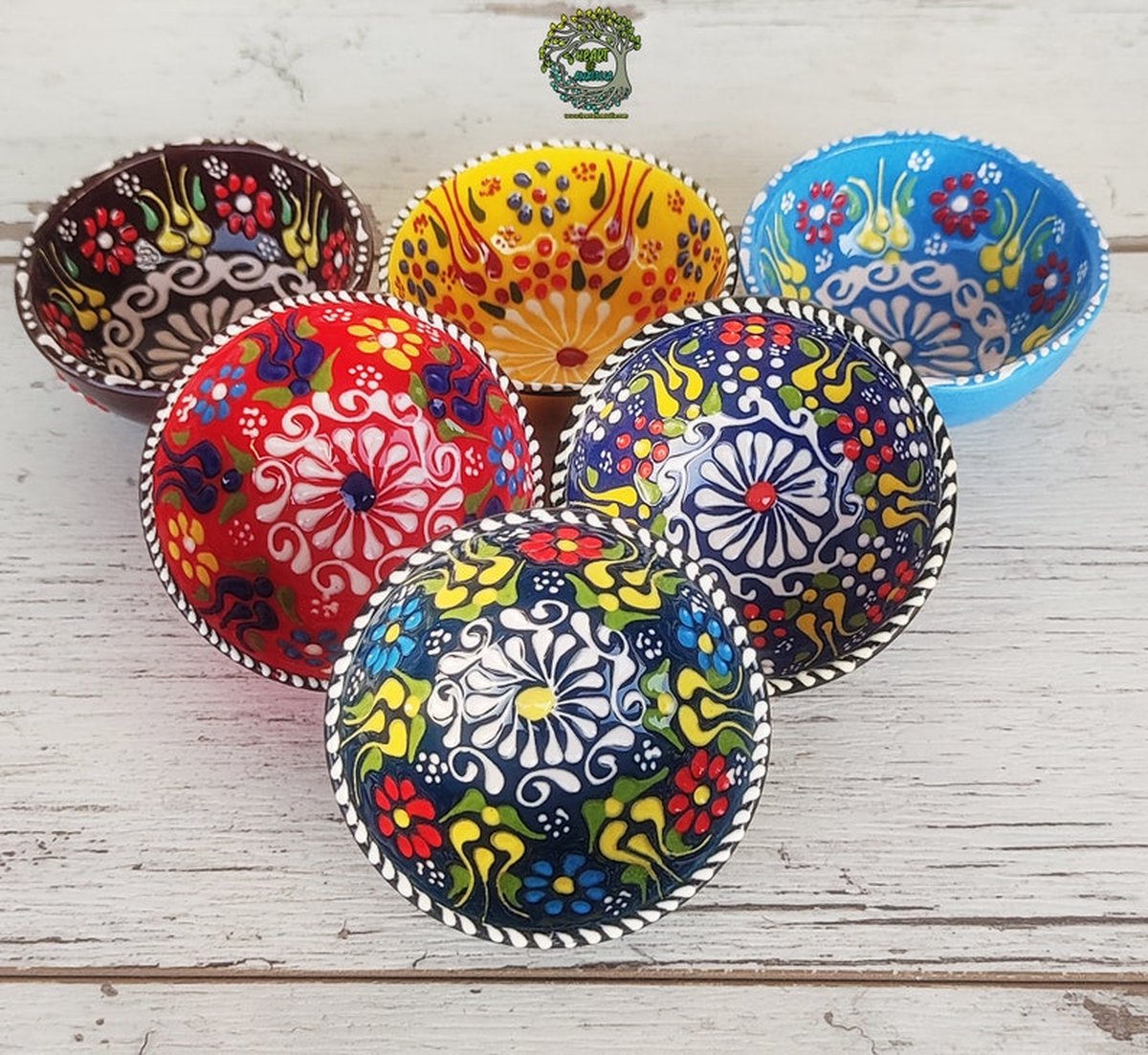 7x Bols Set Grand Petit | Vaisselle de poterie en céramique turque ...