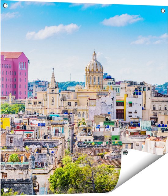 Gards Tuinposter Havana Stad in Cuba - 70x70 cm - Tuindoek ...