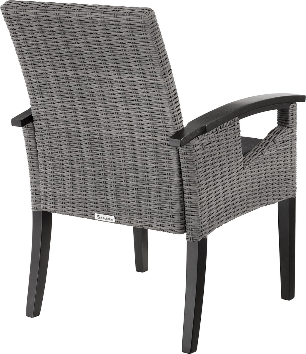tectake - Wicker tafel Tarent met 4 stoelen Rosarno - grijs | bol.com