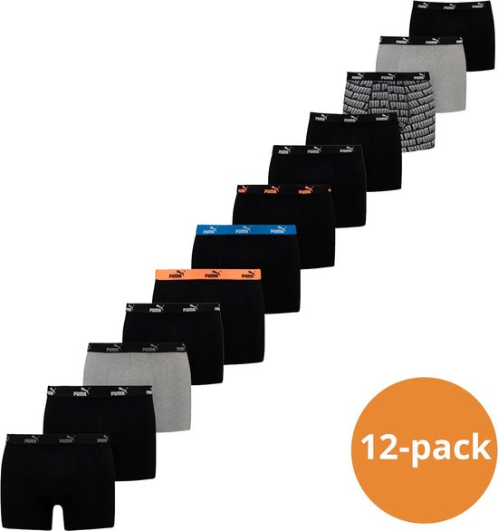 Puma Boxershorts Promo 12-pack - Zwart - Heren boxers voordeelpakket ...