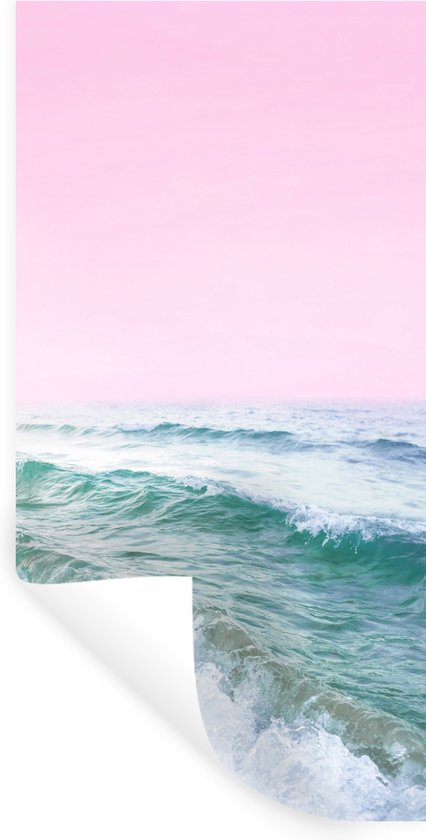 Muurstickers - Sticker Folie - Zee - Golven - Roze - Natuur - 20x40 cm ...