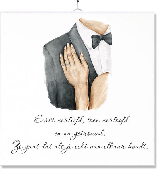 Tegel Met Opdruk | Kado | Cadeau | Huwelijk | Eerst verliefd, toen verloofd | bol.com