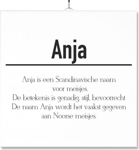 Tegel Met Opdruk | Betekenis | Kado | Cadeau | Met Naam - Anja | bol.com