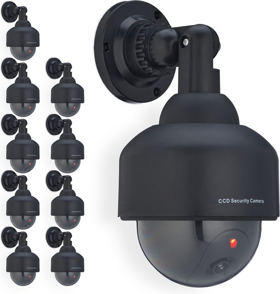 Relaxdays 10x dummy dome camera met led-lampje - nep bewakingscamera ...