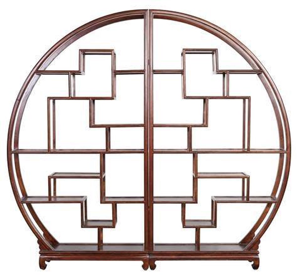 Fine Asianliving bibliothèque chinoise ronde vitrine ouverte marron ...