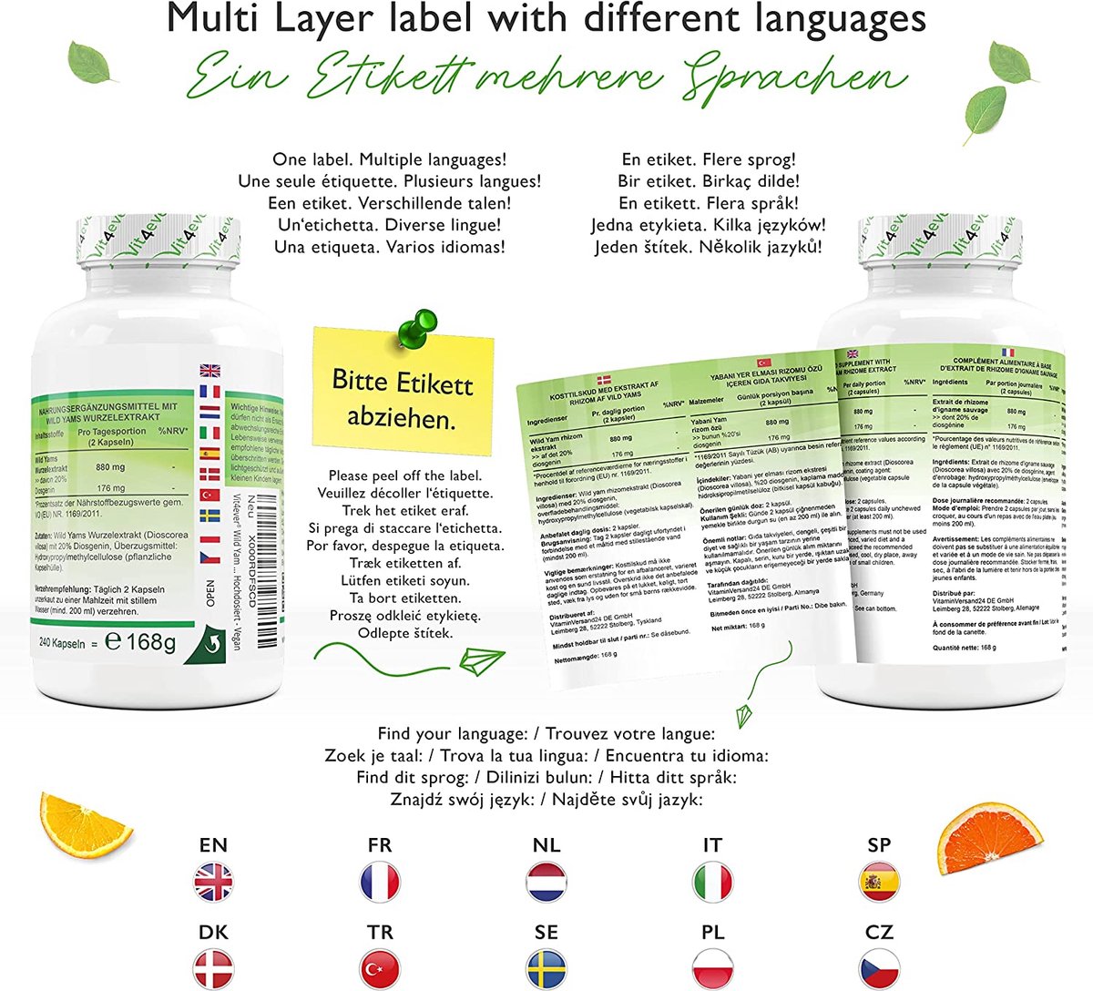 Wild Yam Wortelextract - 240 capsules (4 maanden) - Premium: Originele ...