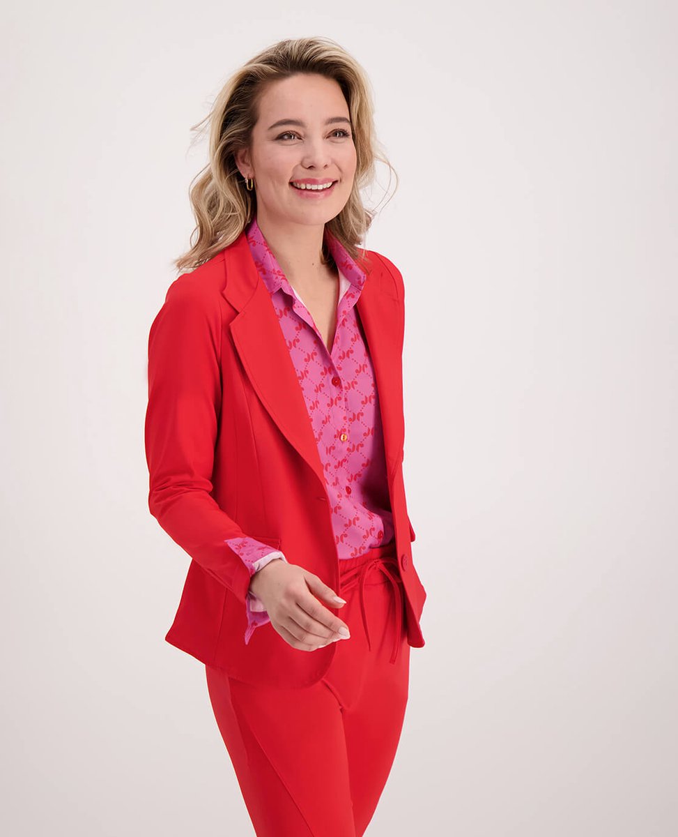 Rode Blazer van Je m'appelle - Dames - Travelstof - Maat 34 - 6 maten ...