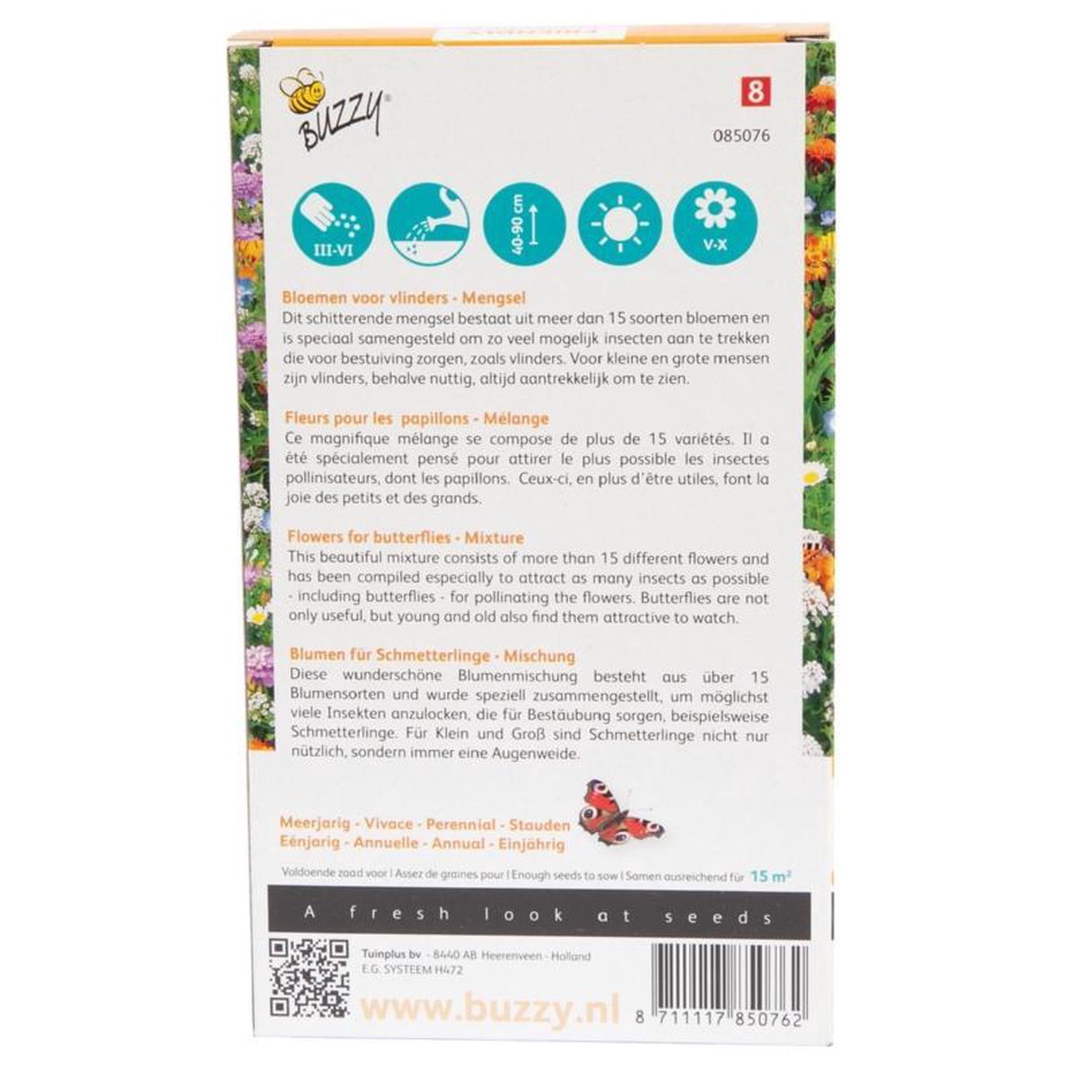 Buzzy Friendly Flowers Bloemenmengsel Vlinders 15m² | bol.com