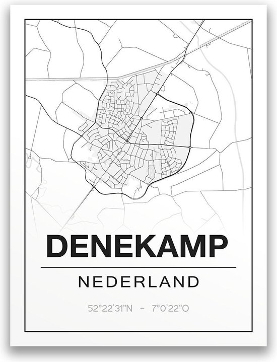 Studio216 Plattegrond Denekamp - Kaart 30x40cm - Cadeau voor ...