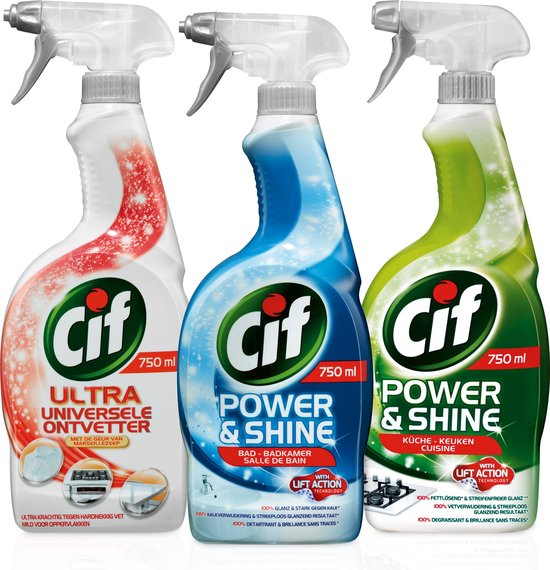 Cif Spray Pakket - 3-delig - Cif Keuken Spray + Cif Schuurmiddel + Cif ...
