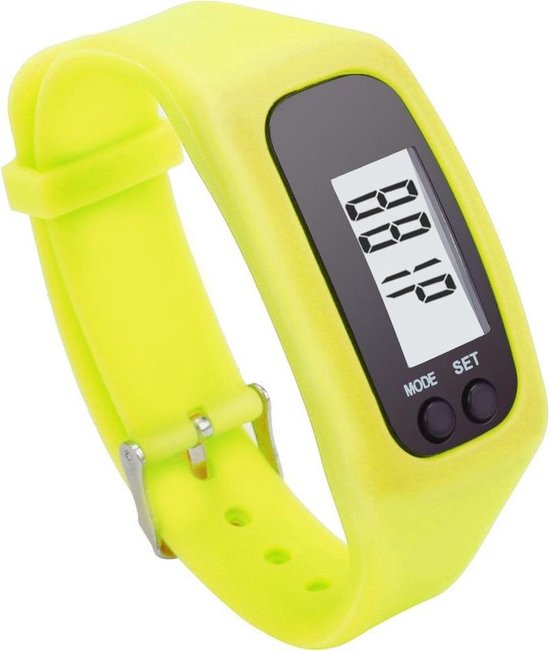 Digitale stappenteller | calorieteller | geel | bol.com