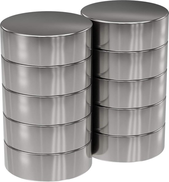 Power Neodym magneet - zilver - extra sterk - rond - diameter 15 x 5 mm ...