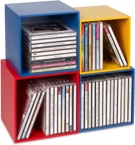 CD Box Colour - Wooden CD Storage Boxes - 3 CD dozen - voor maximaal 40 ...