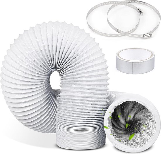 Flexibele aluminium afvoerslang Ø 150 mm - 3 meter lengte - PVC ...