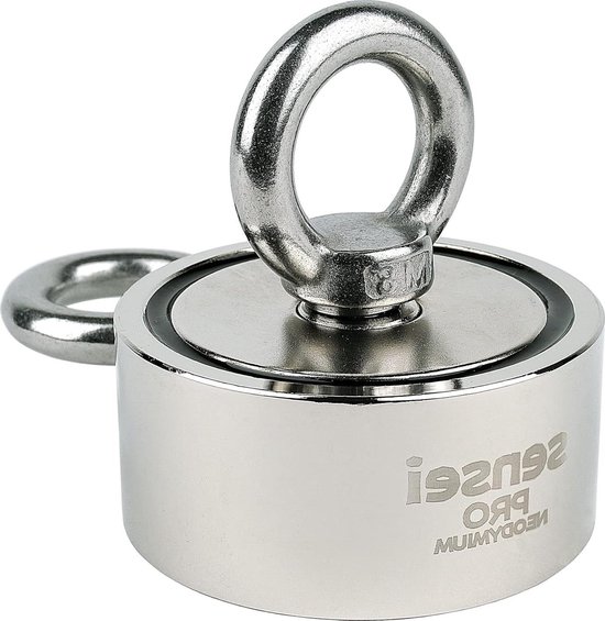 150 kg Double-Sided Neodymium Magnet for Magneetvissen with Hooks on ...