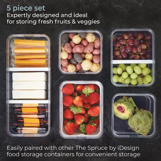 Storage Bins Fridge Organisers with Lids Set of 5 - Recycled Plastic ...