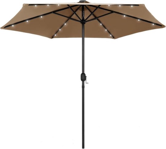 Parasol met LED verlichting - Stokparasol voor tuin en balkon ...