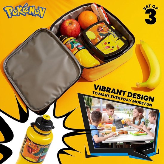 3-delige Pokemon Kids Lunch Box Set - Geïsoleerde Lunch Tas en Snack ...