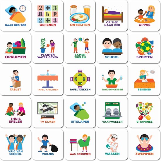 Magnetische pictogrammen voor weekplanner - planbord kind | bol
