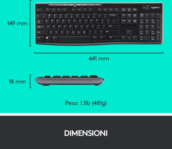 Keyboard and Wireless Mouse Logitech 920-004512 Qwerty Italian Italian ...