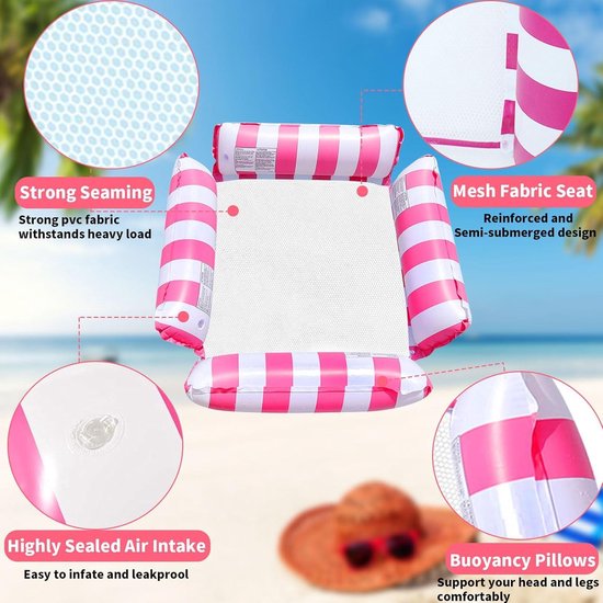 Opblaasbare 4-in-1 waterhangmat - zwemmatras lounge waterstoel ...