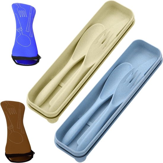 2-delige kunststof bestekset - bestekorganizer - vork en lepel ...