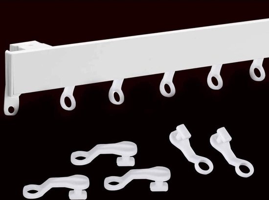 100 Pack Gordijn Glider Haken Kunststof Wit Gordijn Rail Track Sliders ...