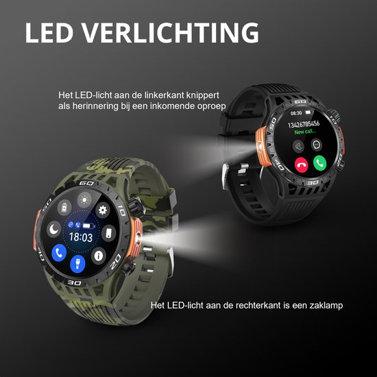 Maoo Explorer Smartwatch - Intern Kompas - Heren - Stainless Steel en ...
