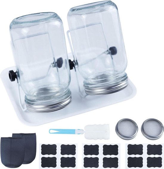 Set van 2 weckpotten met brede opening voor kiemzaad - Tefola ...