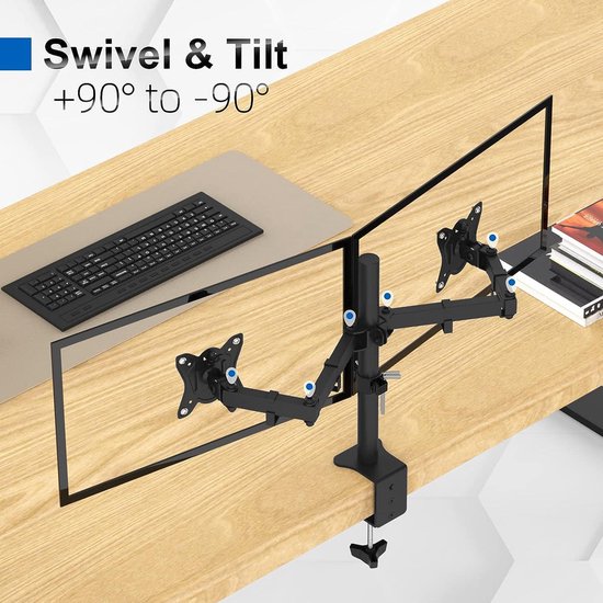 Monitor arm 2 schermen Dubbele Monitorstandaard voor 13-32 Inch ...