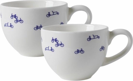 Mok De Blauwe Fiets - Keramiek - 2 stuks | bol