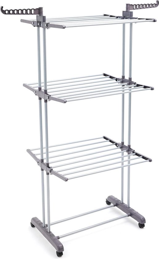 Toren-droogrek voor binnen met opvouwbare vleugels 40 m tuin grijs ...