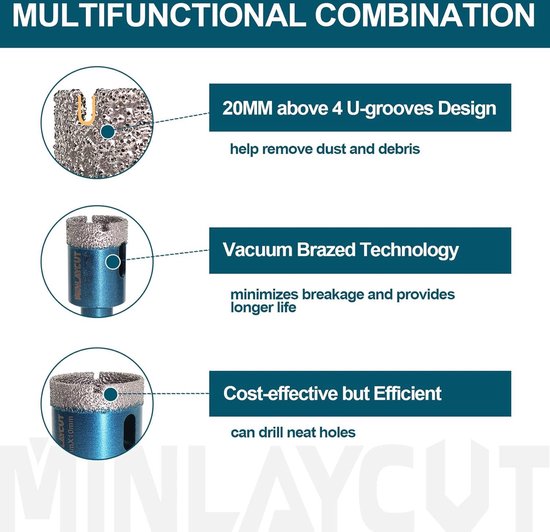 25mm diamant tegel boren - 2 STKS Diamond Hole Saw Core Boor met ...