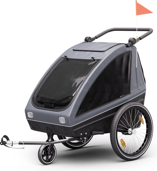 KLARFIT Fietskar 2 - Wandelwagen + Kinderwagen - Gordel - Verstelbare ...