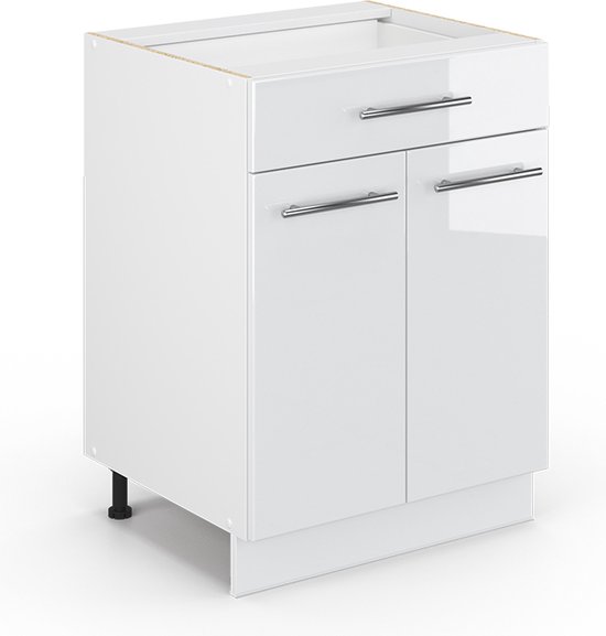 Vicco Fame-Line Badkamerkast – 60 x 82 cm met lade, zonder werkblad Wit ...